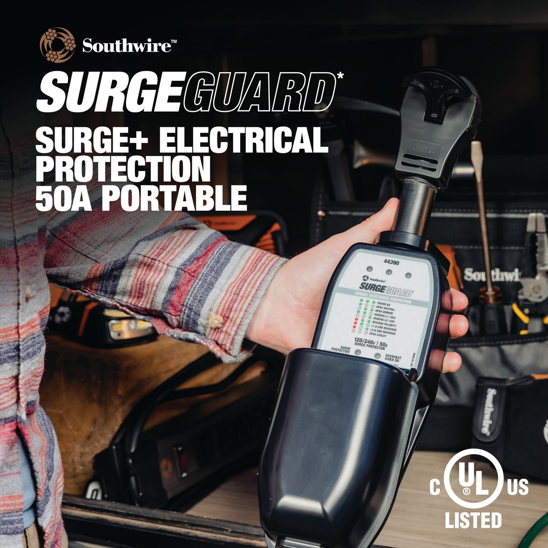 Surge Guard 44390 Portable Surge Protector with Enhanced Diagnostics ...